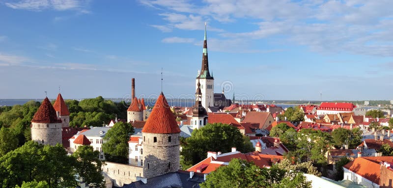Old Tallinn in summer stock photo. Image of cathedral - 18019818