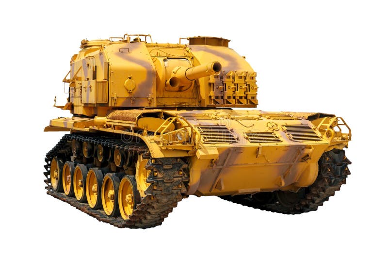 Vintage WWII US Army Tank Isolated Stock Photo - Image of armed, fight ...