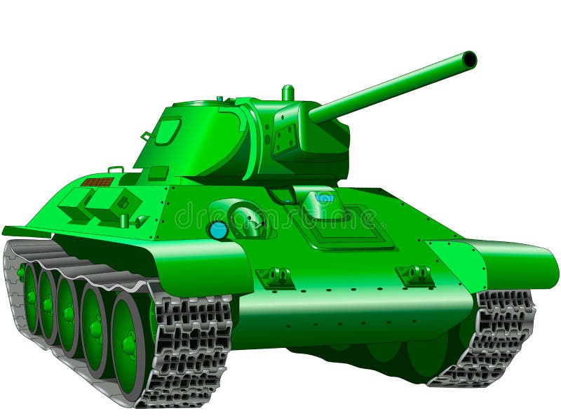 Old Tank on a White Background Stock Illustration - Illustration of ...