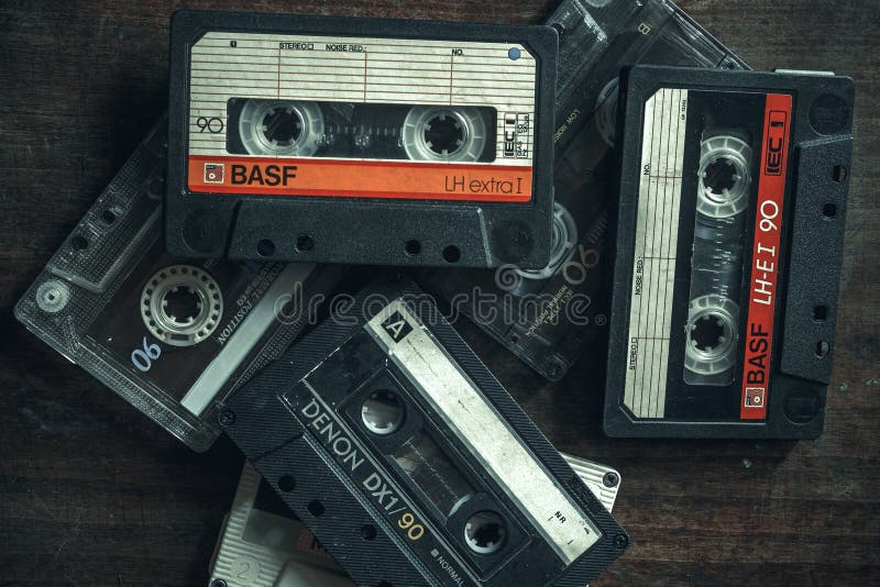 Old Tape Audiotapes from the ` 80s on the Table. Editorial Photography ...