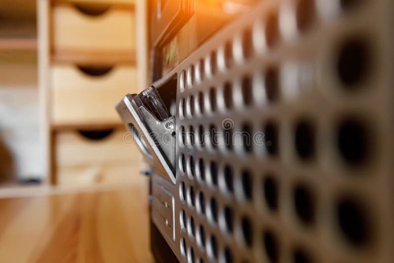 Old Tape Recorder with Audio Cassette. Stock Photo - Image of ...