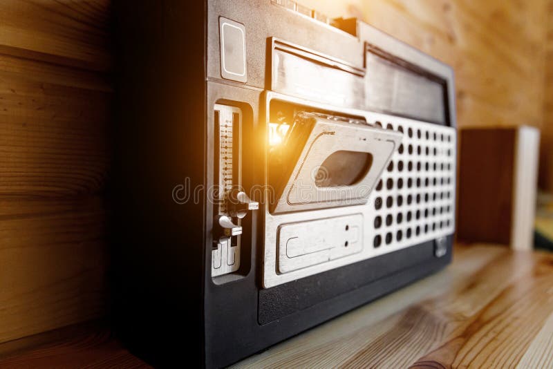 Old Tape Recorder with Audio Cassette. Stock Image - Image of ...