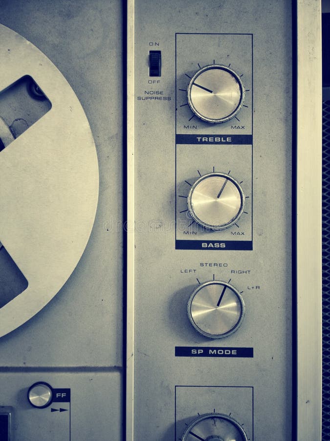 Old tape-recorder stock photo. Image of panel, close - 38102884