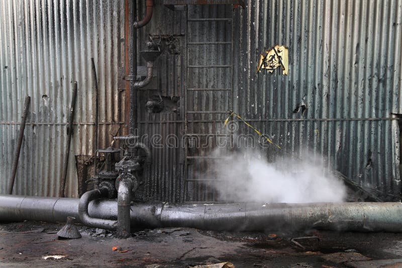 Old Tar Storage Tanks with Lagging and Steam Heating. Stock Image ...