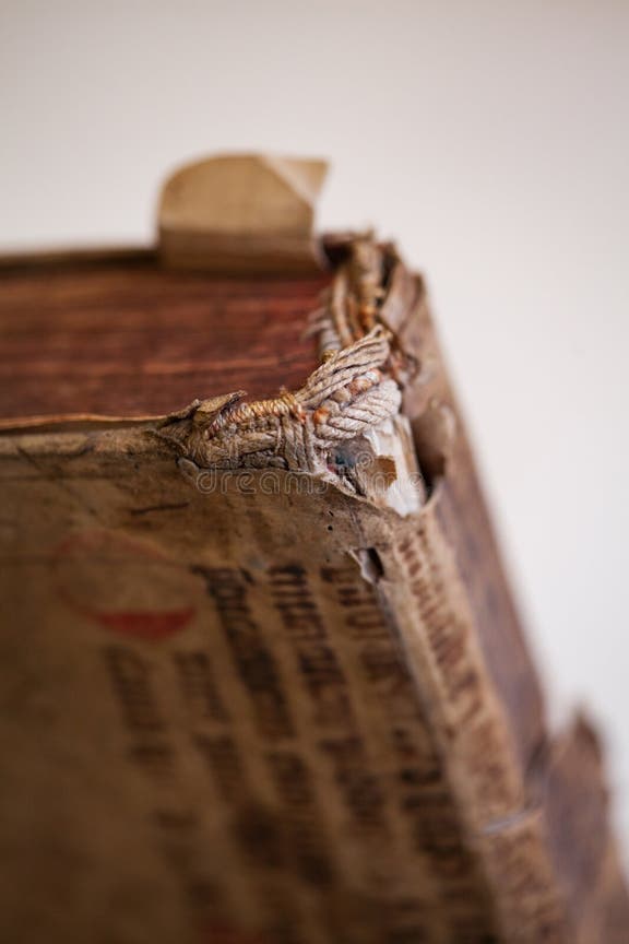 Old Tattered Book. Sheets of an Old Thick Book. the Old Pages are ...