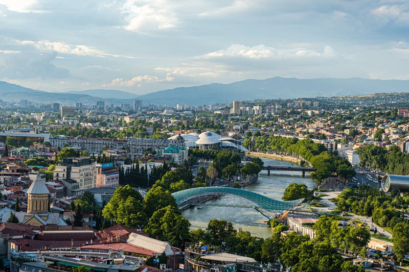 Old Tbilisi Architecture in the Evening Time Editorial Stock Photo ...
