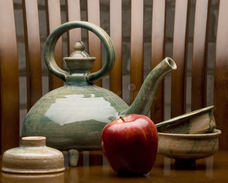 Old tea set stock photo. Image of apple, drink, cafe - 26575072