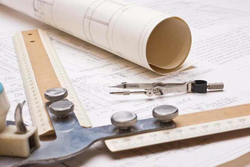 Technical Pen & Compass Stock Image - Image of radius, drafting: 1252825