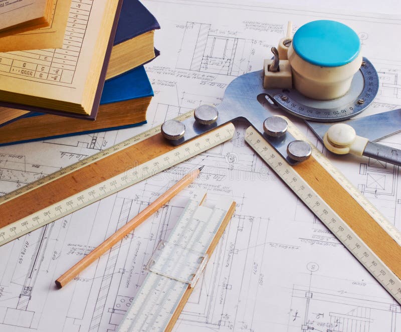 Old technical drawings stock image. Image of engineering - 13398653