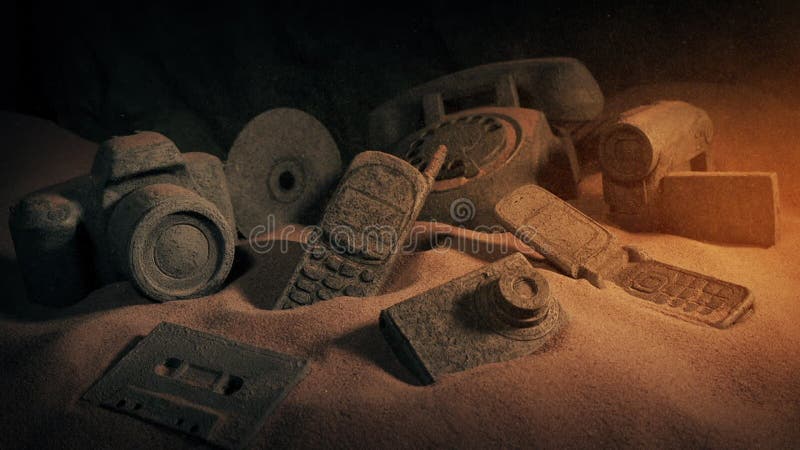 Old Technology Concept - Fossils in Dusty Cave Stock Video - Video of ...