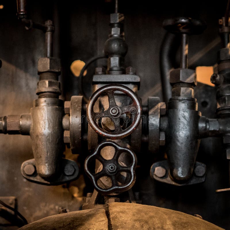 Old Technology Concept - Valves, Taps and Pipes Closeup Stock Image ...