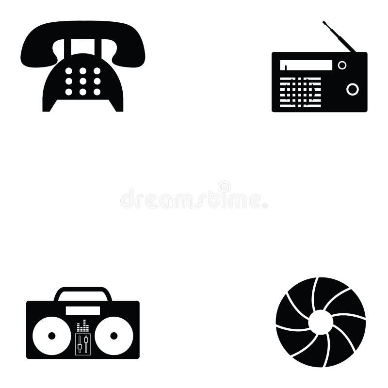 Old technology icon set stock vector. Illustration of technology ...