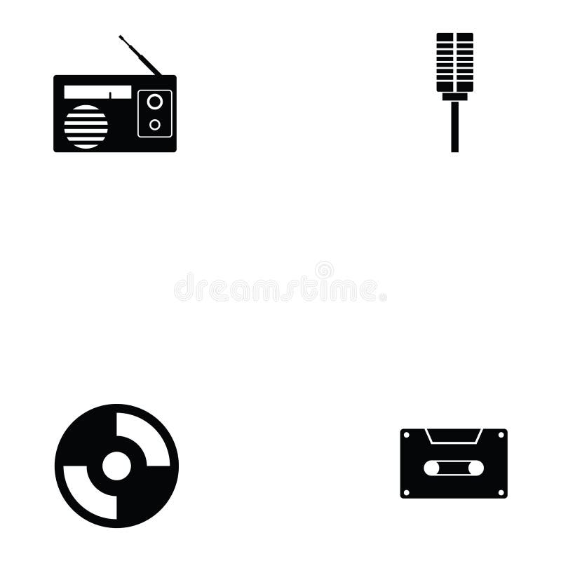 Old technology icon set stock vector. Illustration of telephone - 120569640