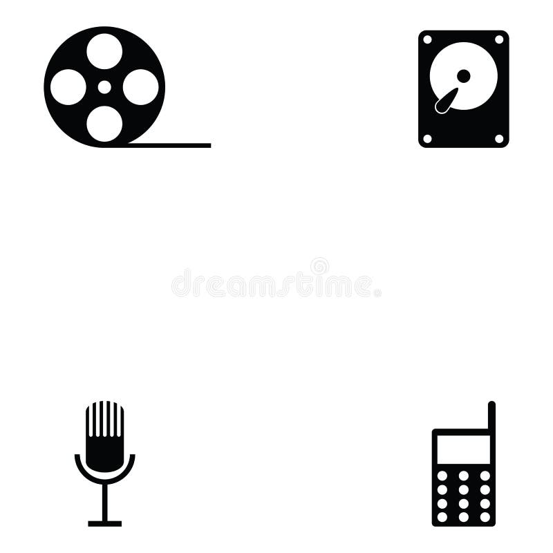 Old technology icon set stock vector. Illustration of technology ...