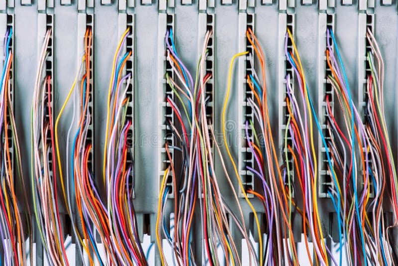 Cable Panel Distribution in Telecommunication Stock Image - Image of ...