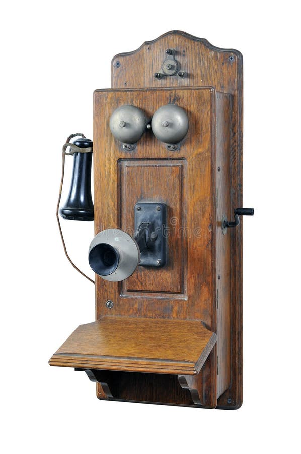 Old telephone stock photo. Image of receiver, wooden - 14825072
