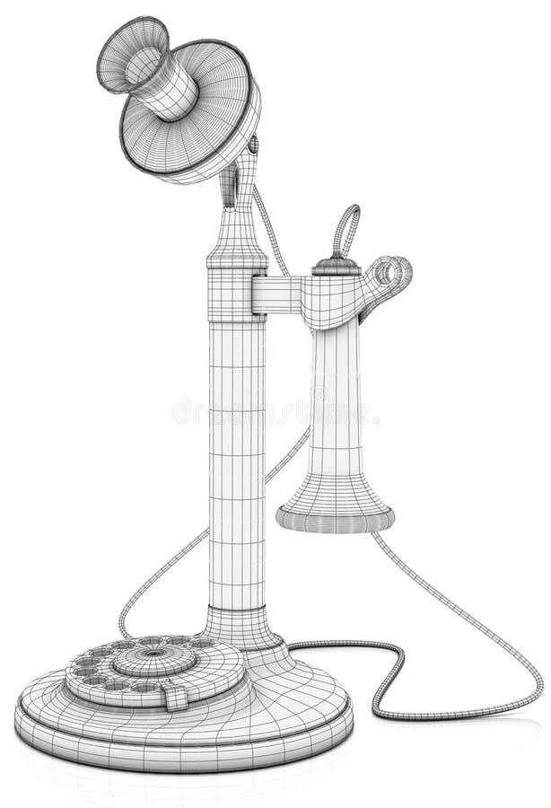 Antique Candlestick Telephone. Vector Illustration Decorative Design ...