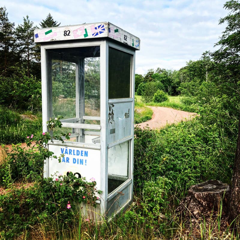 Old Telephone Box in Forest in Finland Stock Image - Image of call ...
