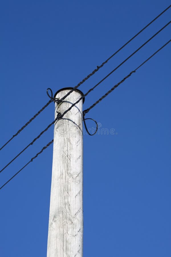 Old Telephone Cables Against Blue Sky Stock Photo - Image of connected ...
