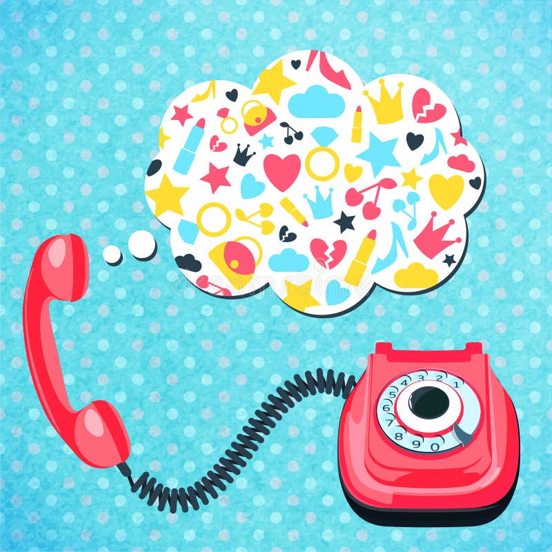 Old telephone chat concept stock vector. Illustration of line - 41638578