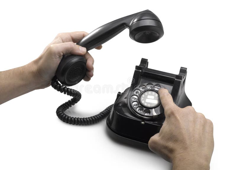 Old Telephone Dial with Hands.(clipping Path) Stock Photo - Image of ...