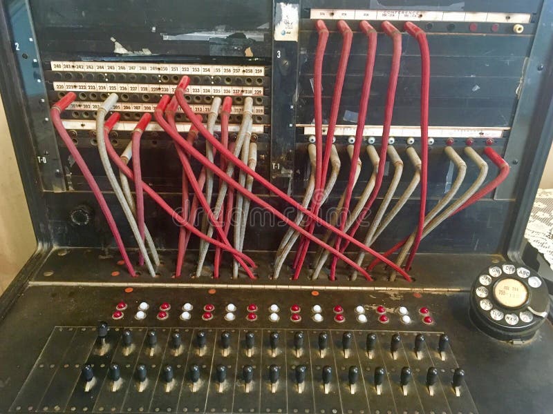 Old Telephone Exchange stock image. Image of connections - 149919873