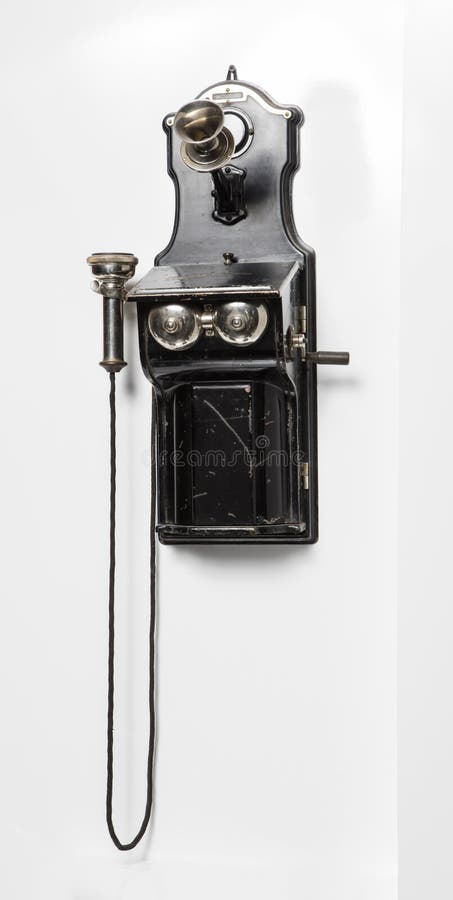 Old Telephone Isolated White Background Stock Photo - Image of ...