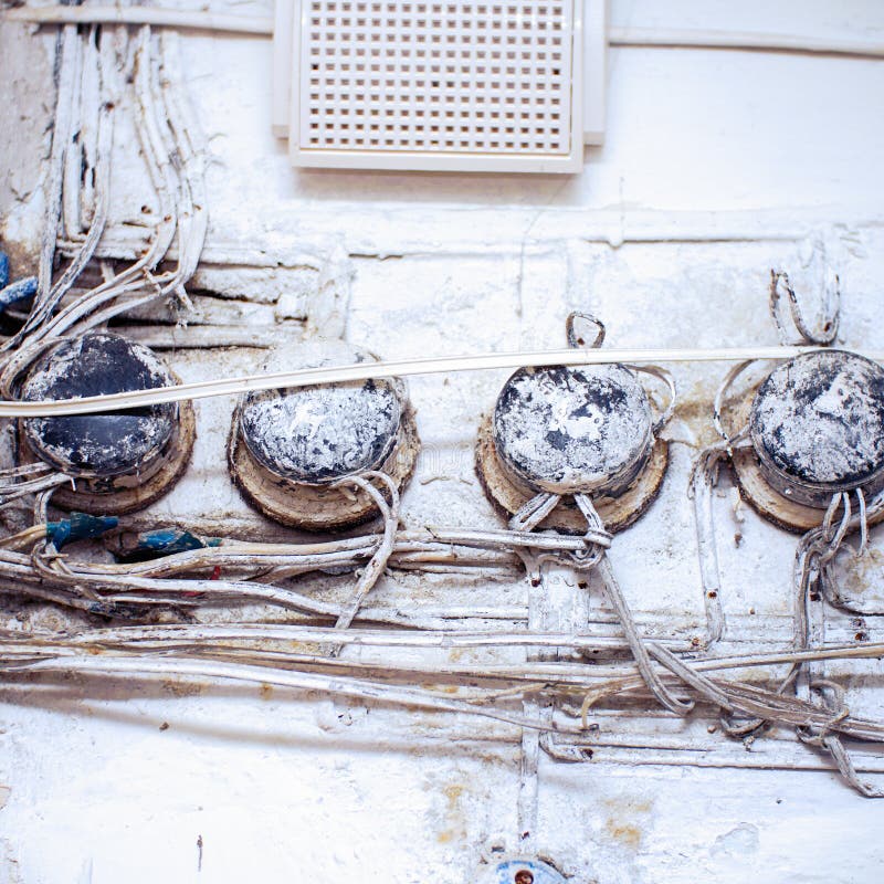 Old Telephone Junction Boxes on White Wall Stock Photo - Image of ...