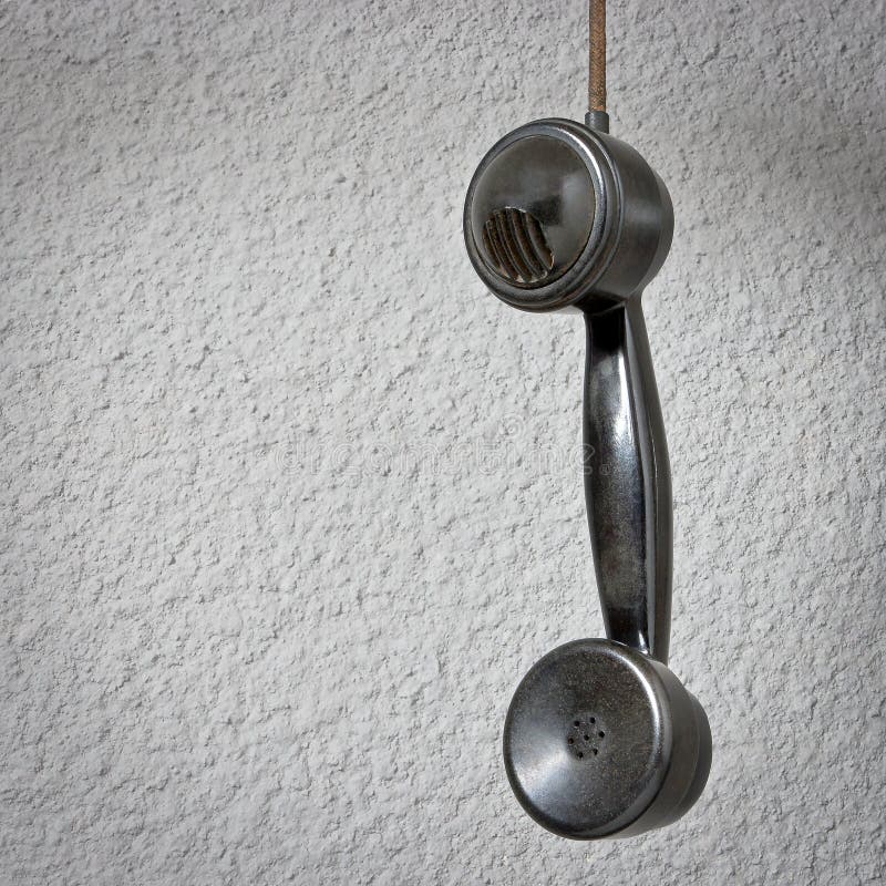 Old Telephone Receiver with Cord Stock Image - Image of ebonite ...