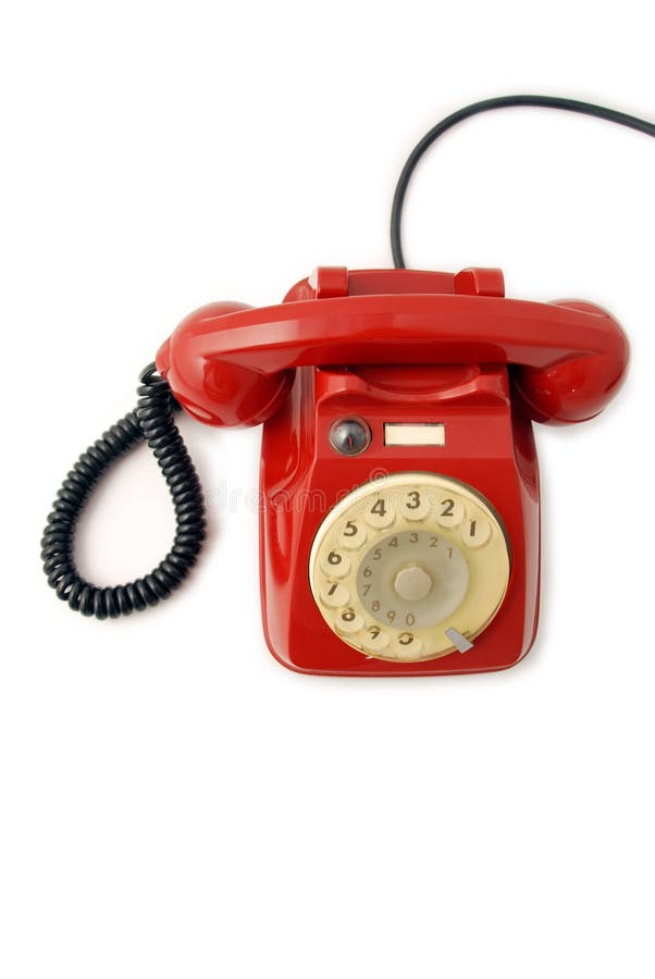 Red vintage telephone stock photo. Image of dial, phone - 8515700