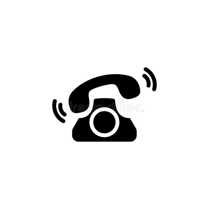 Old Telephone Ringing, Phone Call Solid Flat Vector Icon Isolated on ...