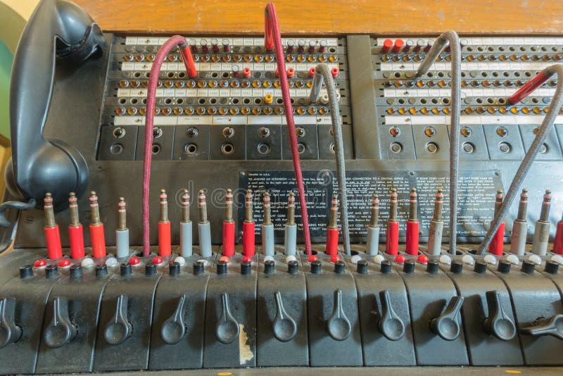 Old telephone switchboard stock photo. Image of corded - 260229426