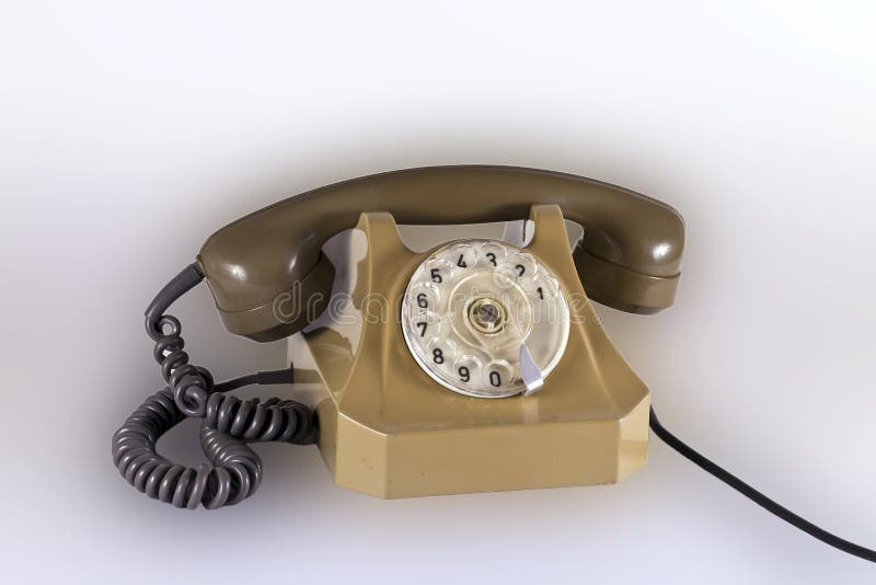 Old telephone with a wire stock image. Image of technology - 69232617