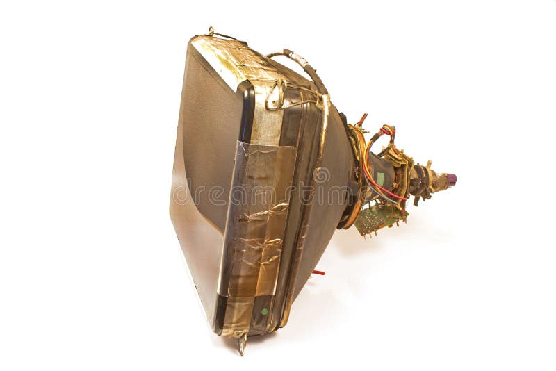 Old Television Cathode Tube Isolated on White Stock Photo - Image of ...