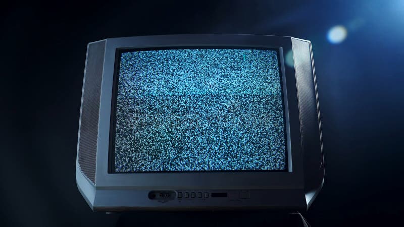 Old Television Displaying Static Noise on Screen Stock Illustration ...