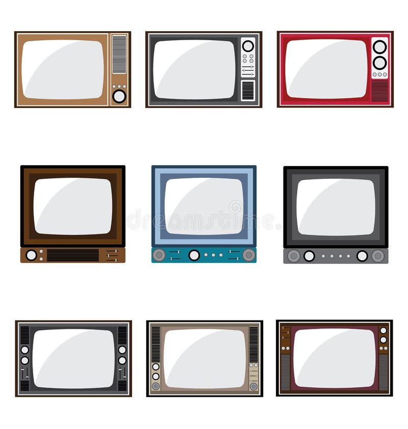 Old Television Icons stock vector. Illustration of television - 47184312