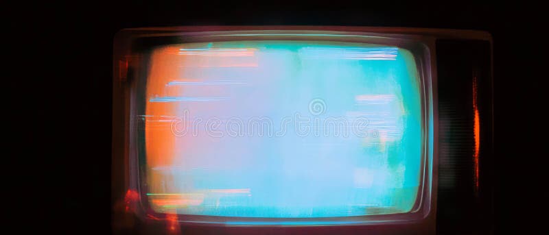 Old Television Screen Overlay with Ghosting Effect and Blurry Image on ...