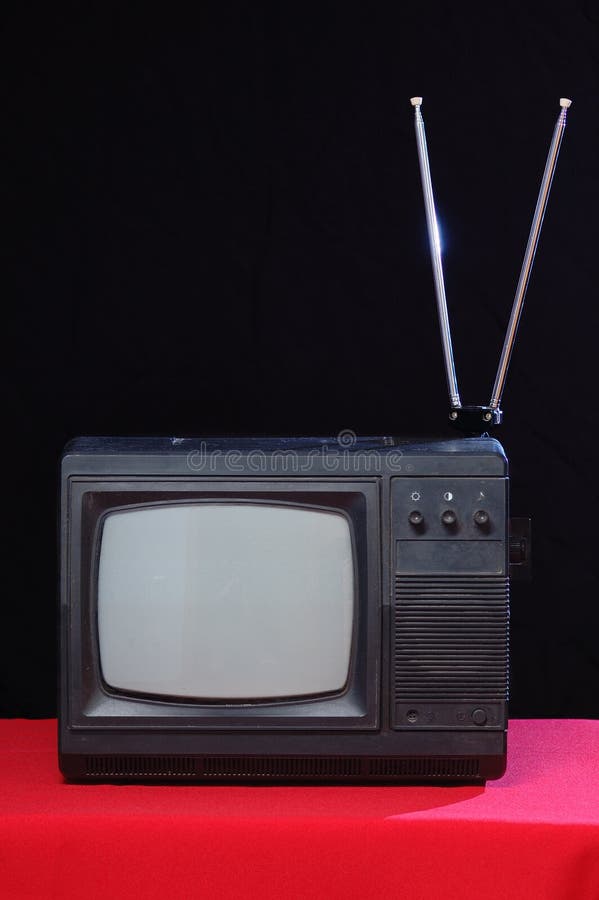 Old television set. stock image. Image of antenna, line - 4448325