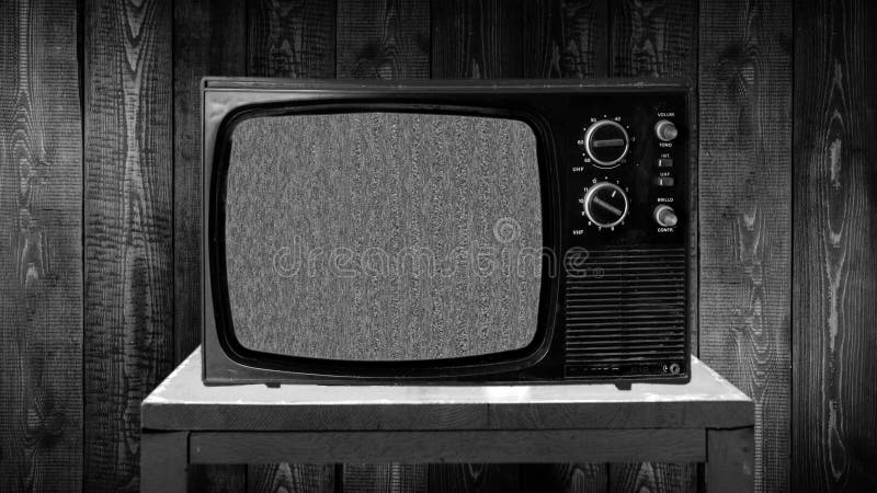 Old Television Set with Black and White Static Noise Stock Photo ...