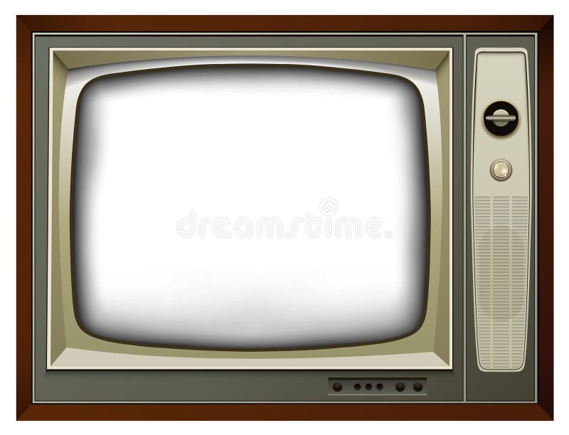 Old Television Set, Retro TV with Empty Screen Stock Vector ...