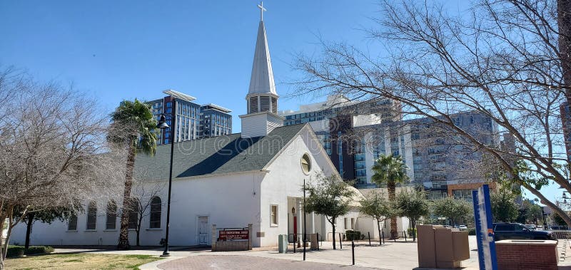 Old Tempe Church stock image. Image of house, winter - 243214371