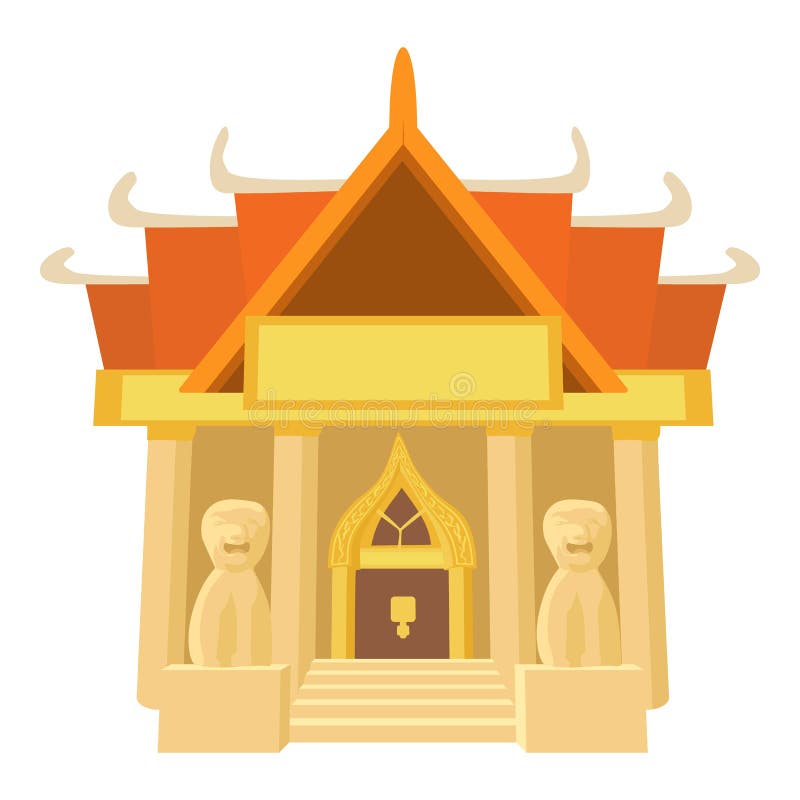 Old Temple Icon, Cartoon Style Stock Vector - Illustration of buddhism ...