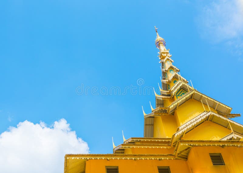 Old Temple with White Cloud and Blue Sky. Stock Photo - Image of luxury ...