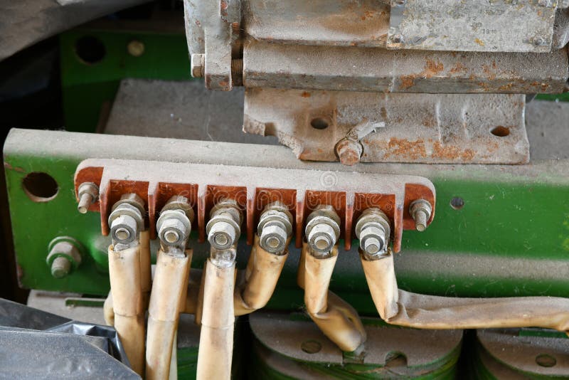 Old Terminals with Powerful High-voltage Transformer Wires Stock Photo ...