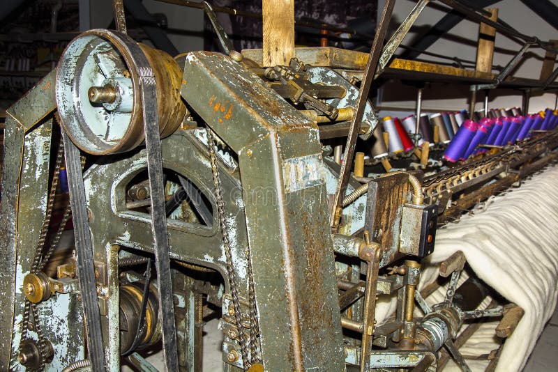 Old textile machine stock image. Image of production - 70018125