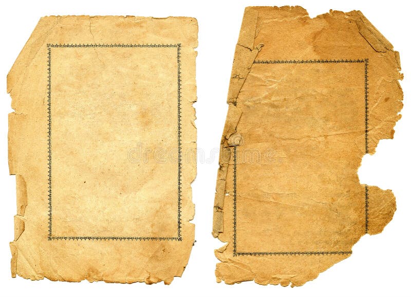 Old Textured Paper with Decrepit Edge. Stock Image - Image of border ...