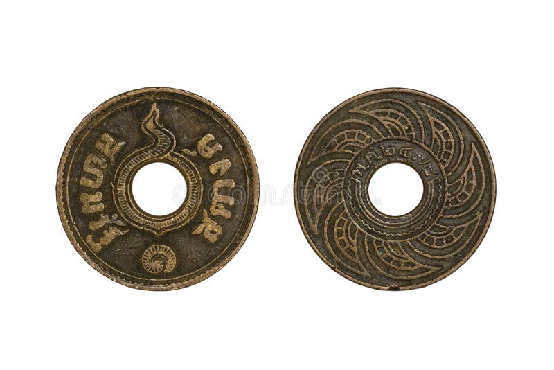 Old thai coins 1 satang stock photo. Image of payment - 29520524