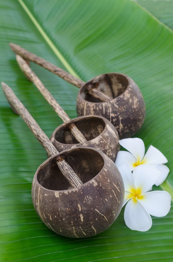Old Thai Style Coconutshell Ladle Stock Image - Image of dishware ...