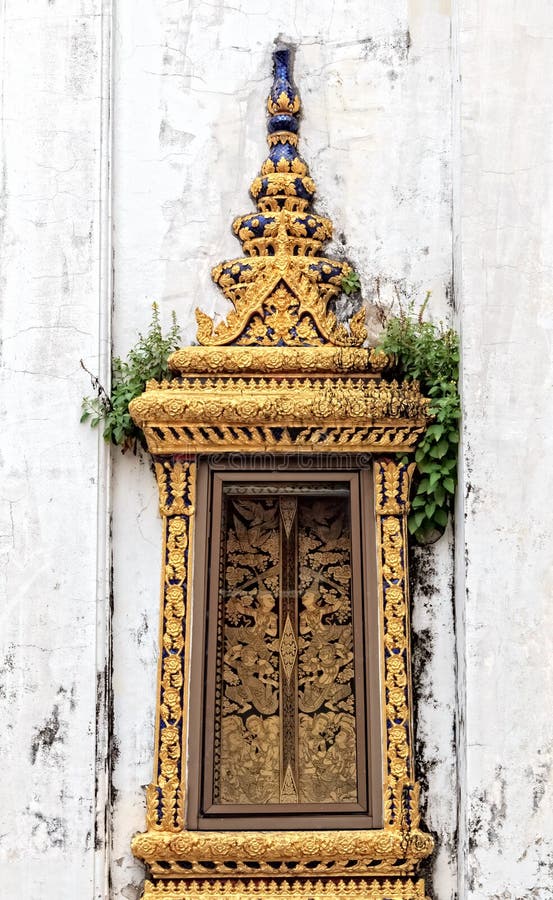 Old Thai Traditional Window in Temple Stock Image - Image of retro ...