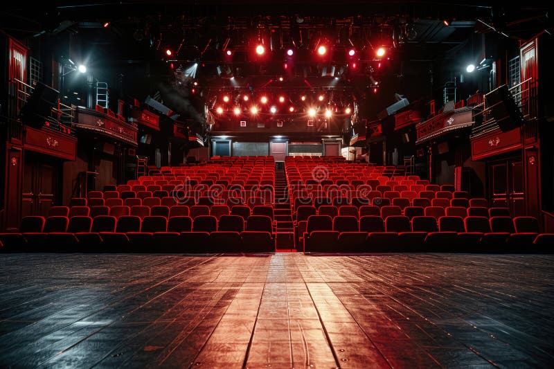 Old Theater Stage with Lighting Stock Photo - Image of fabric, comedy ...
